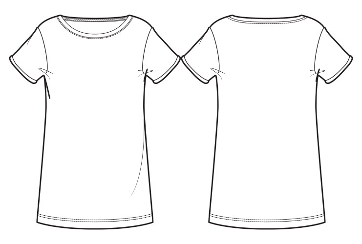 T-Shirt Mockup - Front & Back Royalty Free Vector Image