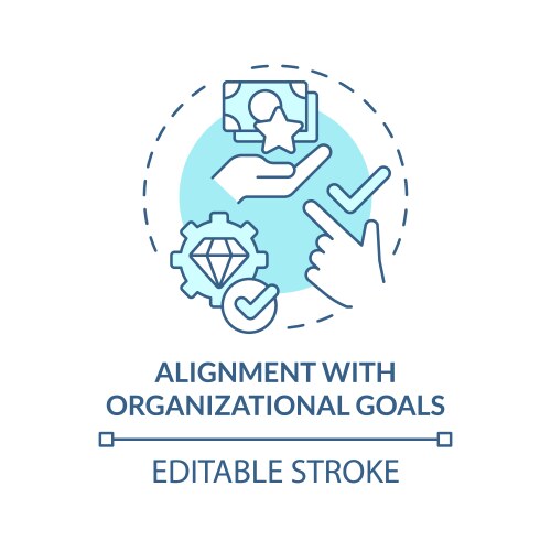 Alignment with organizational goals multi color Vector Image