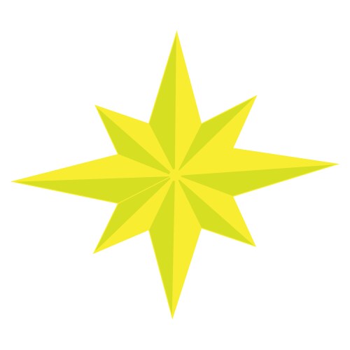 Eight-pointed star in flat design Royalty Free Vector Image