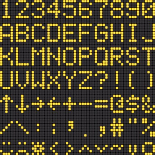 Digital led font alphabet letters and numbers Vector Image