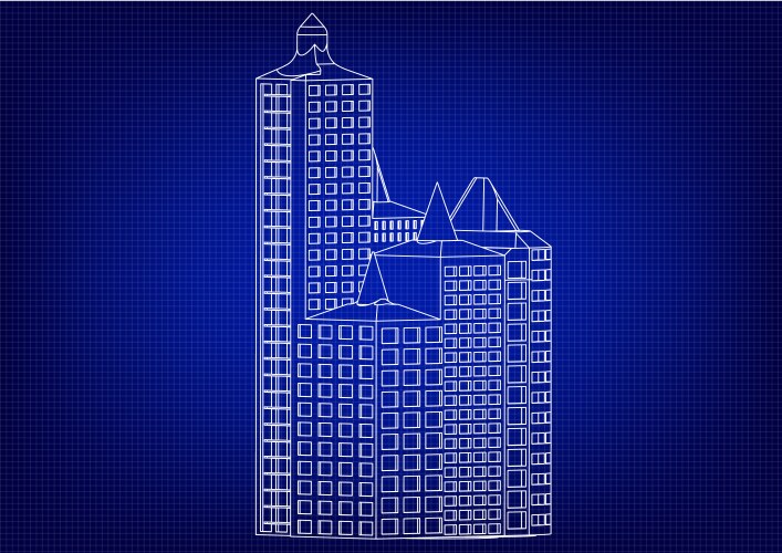 Outline building level Royalty Free Vector Image