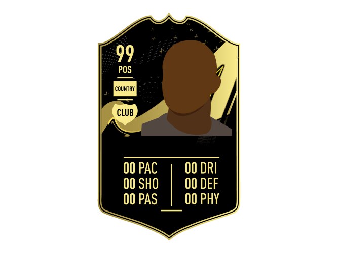 Fut card- fifa ultimate team custom card Vector Image