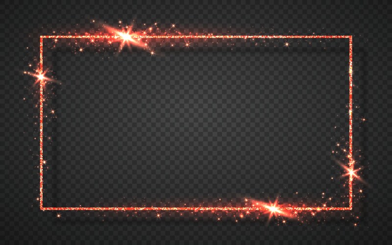 Golden frame template with glitter effect Vector Image