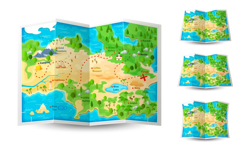 Game level map mobile ui stages with various Vector Image