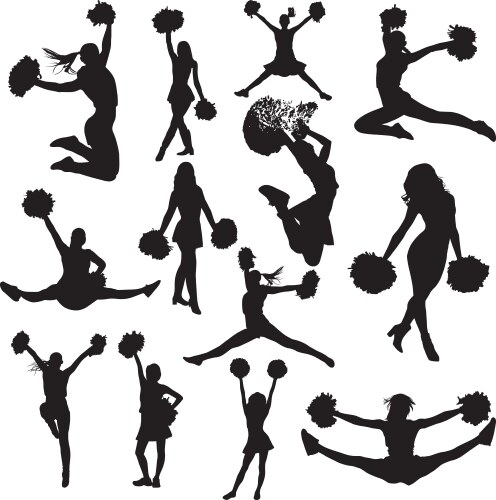 Cheerleading cheer pom poms cheerleader Royalty Free Vector