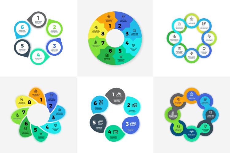 Circle infographic round diagram of process steps Vector Image