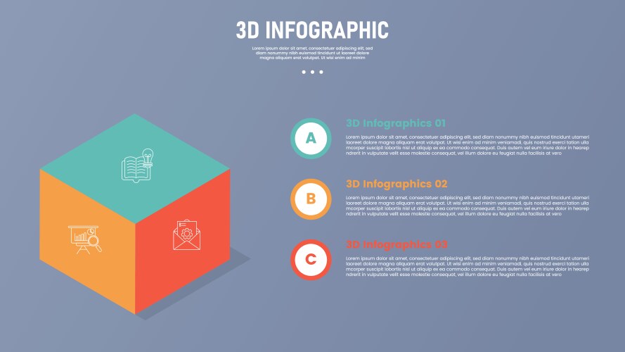 3 point stage or step infographic template Vector Image