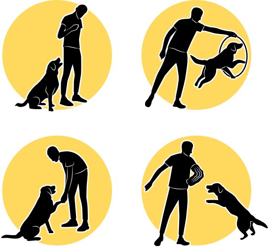 Dog training obedience Royalty Free Vector Image