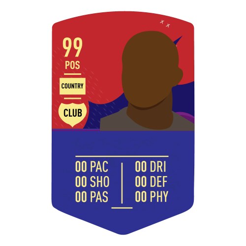 Fut card- fifa ultimate team custom card Vector Image