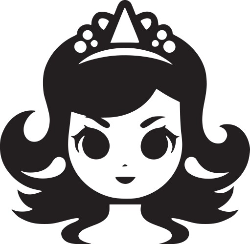 Princess or queen profile silhouette with crown Vector Image