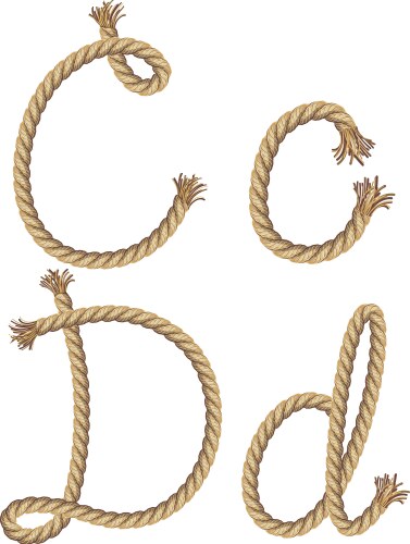 Rope alphabet font style Royalty Free Vector Image