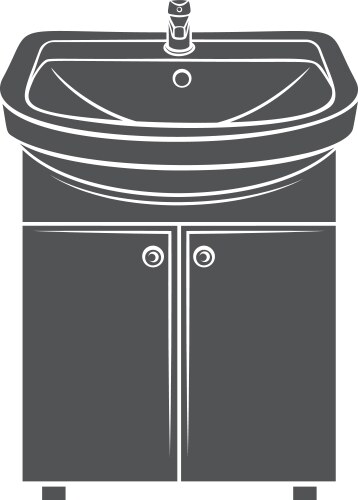 Bathroom sink outline Royalty Free Vector Image