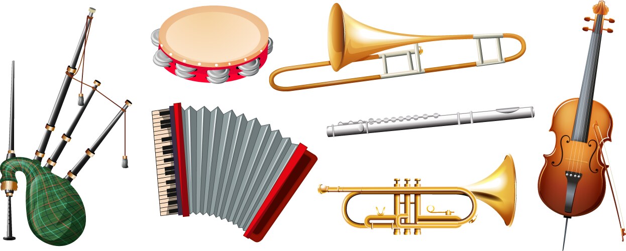 Isolated set instruments on white background Vector Image