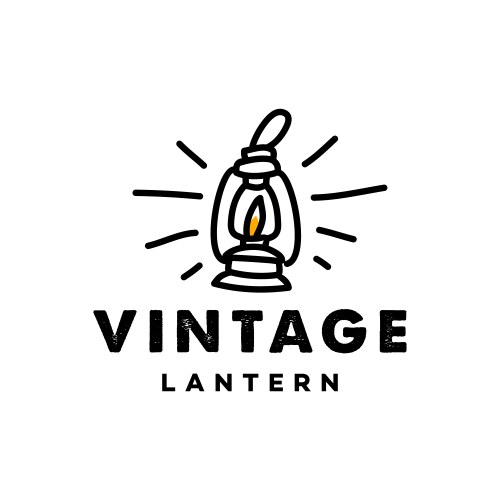 Lantern logo classic old fashioned post Royalty Free Vector