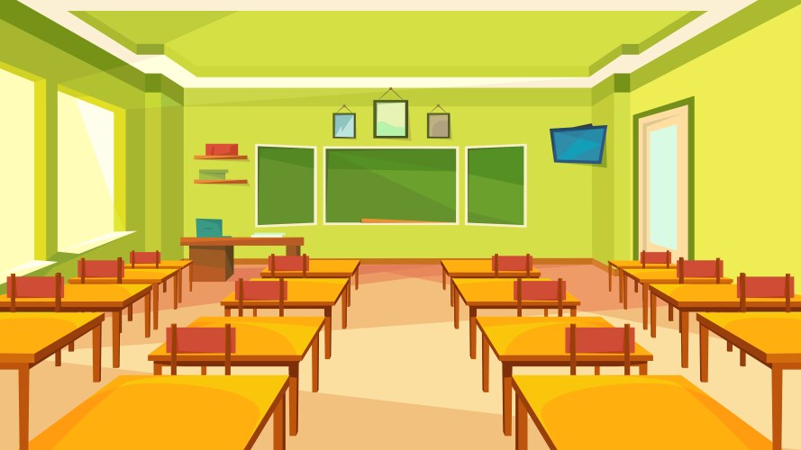 Empty school classroom interior Royalty Free Vector Image