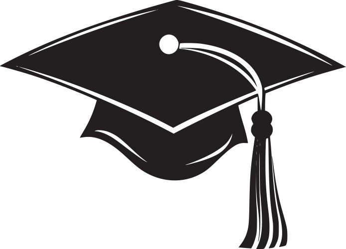 Graduation cap black and white Vector Images & Graphics for Commercial ...