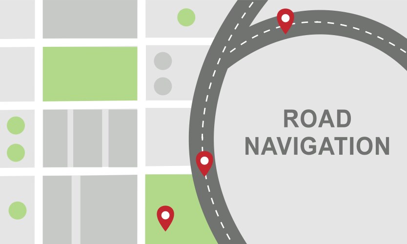 Navigation concept with pin pointer Royalty Free Vector