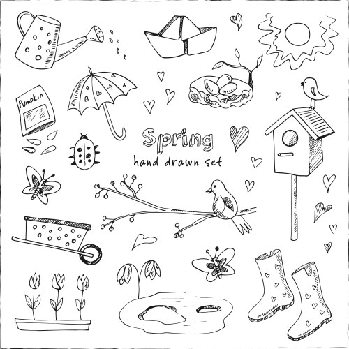 Doodle border flower ornament frame hand drawn Vector Image