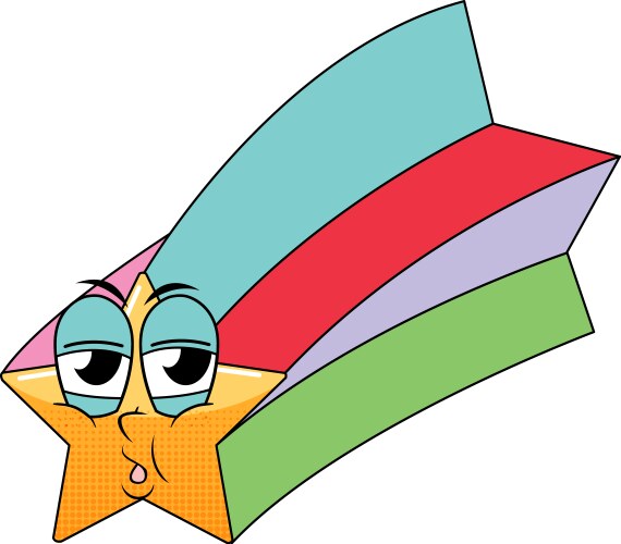 Star cartoon character on white background Vector Image