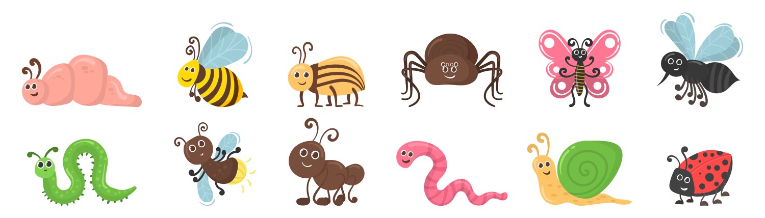 Character bug worm Royalty Free Vector Image - VectorStock