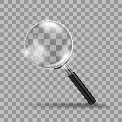 Magnifying glass on a transparent background Vector Image