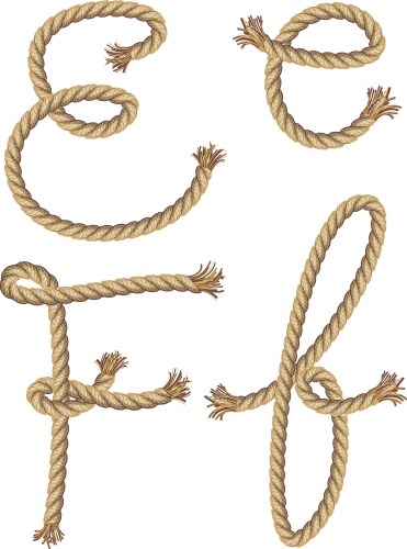 Rope Alphabet Letters Royalty Free Vector Image