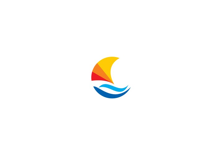 Yacht boat logo design Royalty Free Vector Image