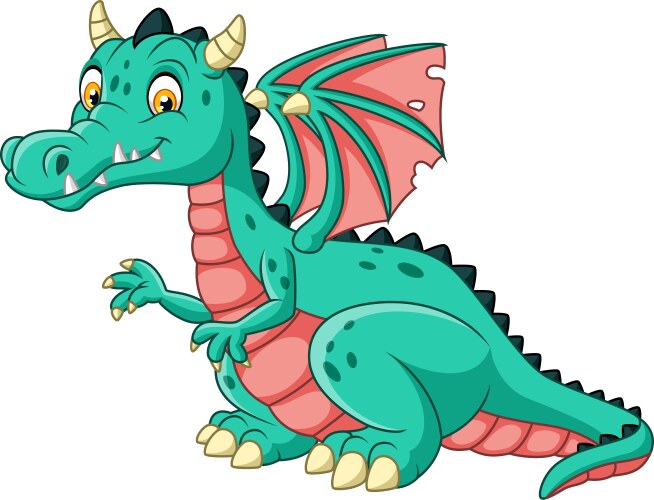Cute dragon cartoon Royalty Free Vector Image - VectorStock