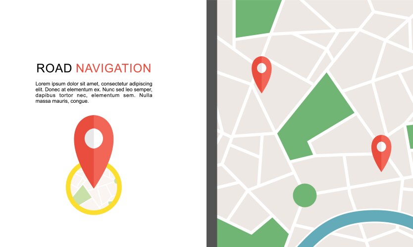 Navigation concept with pin pointer Royalty Free Vector