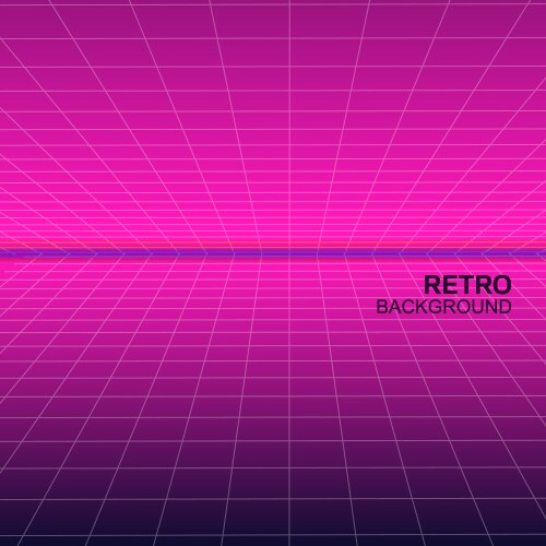 Synth wave retro grid background synthwave 80s Vector Image