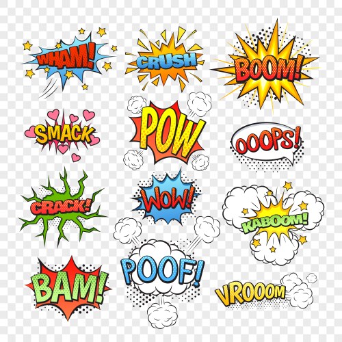 Exclamation texting comic signs on speech bubbles Vector Image