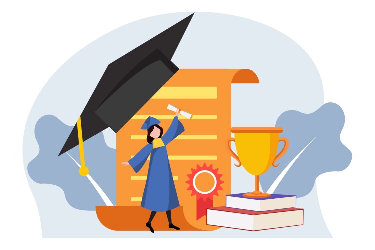 Graduation flat design Royalty Free Vector Image