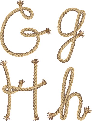 Rope alphabet font style Royalty Free Vector Image