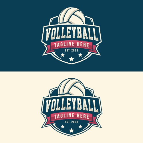 Volleyball logo design template emblem Royalty Free Vector