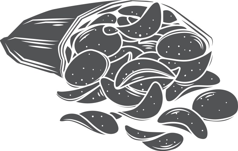 Set potato chips Royalty Free Vector Image - VectorStock