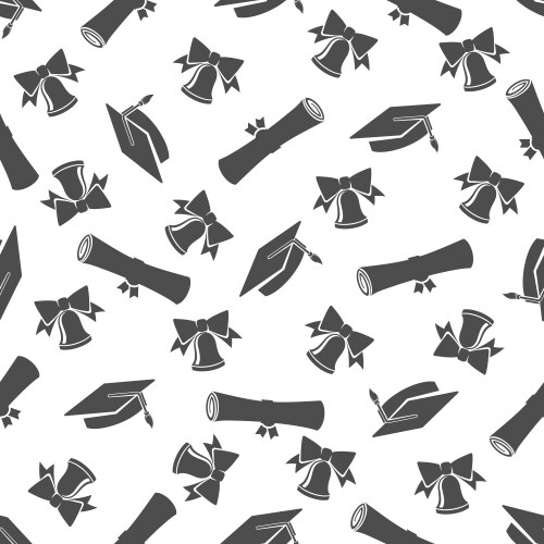 Seamless pattern with graduation caps Royalty Free Vector