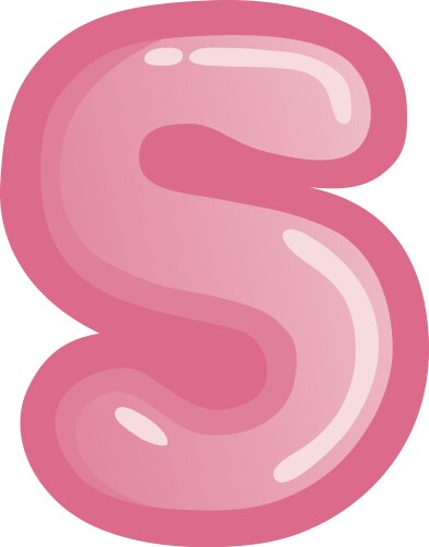 Number 5 five pink bold alphabet icon Royalty Free Vector