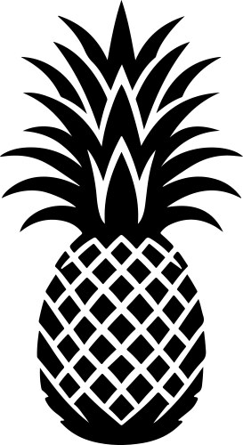Pineapple black and white Royalty Free Vector Image