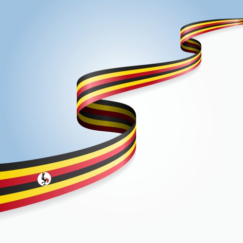 Ugandan flag wavy abstract background Royalty Free Vector
