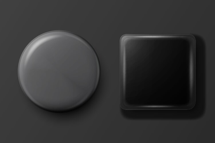 3d realistic rectangular black metal Royalty Free Vector