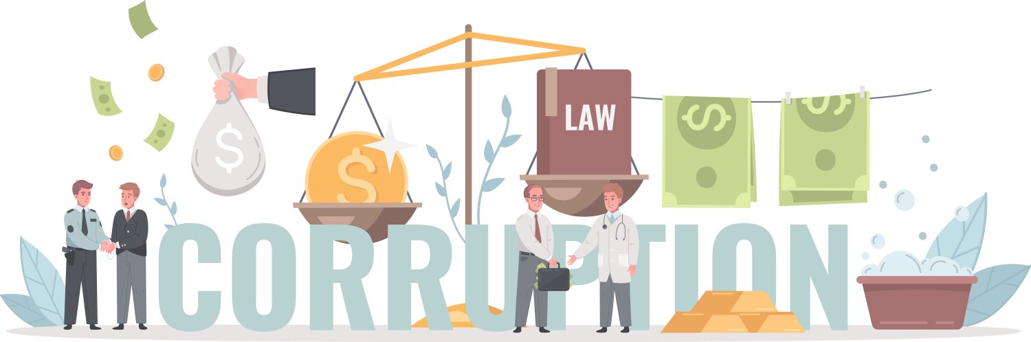 Dirty money cartoon compositions Royalty Free Vector Image