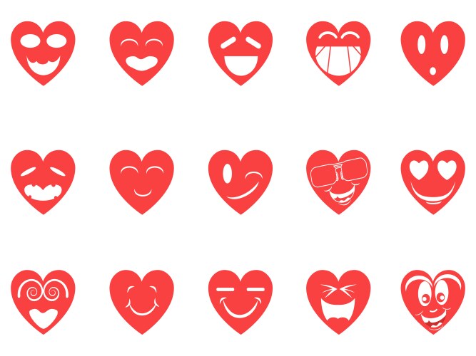 Heart set Royalty Free Vector Image - VectorStock