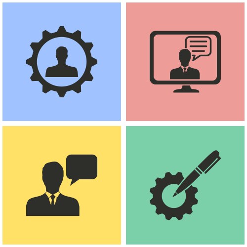 Management consulting icon set Royalty Free Vector Image