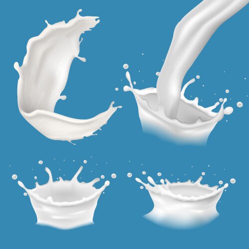 Milk splash crown shape and butterfly silhouettes Vector Image