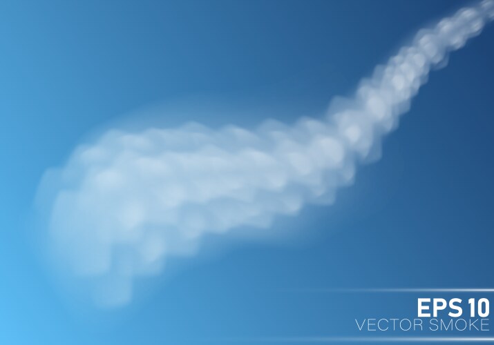 Realistic missile or bullet trace airplane Vector Image