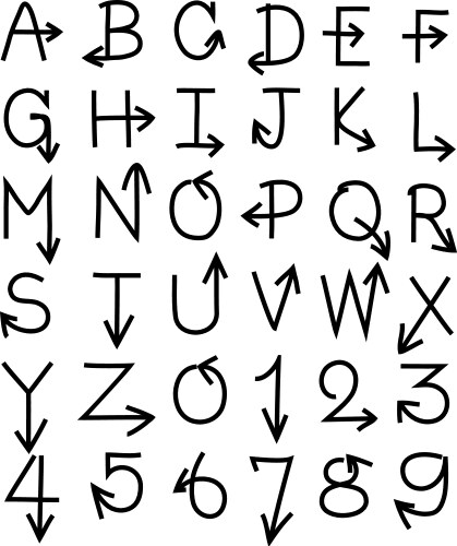 Line geometric font design abstract modern Vector Image Line geometric font design abstract modern Vector Image