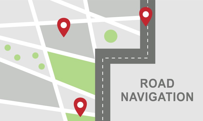 Navigation concept with pin pointer Royalty Free Vector