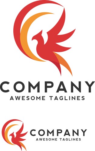 Phoenix logo design inspiration Royalty Free Vector Image