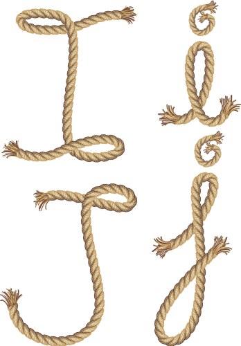Rope alphabet font style Royalty Free Vector Image