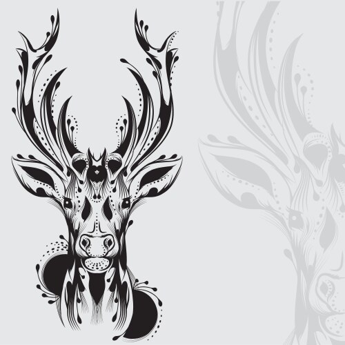 Dearadh Tattoo Scrollbharra Banner Deer Head Tattoo Vector Images